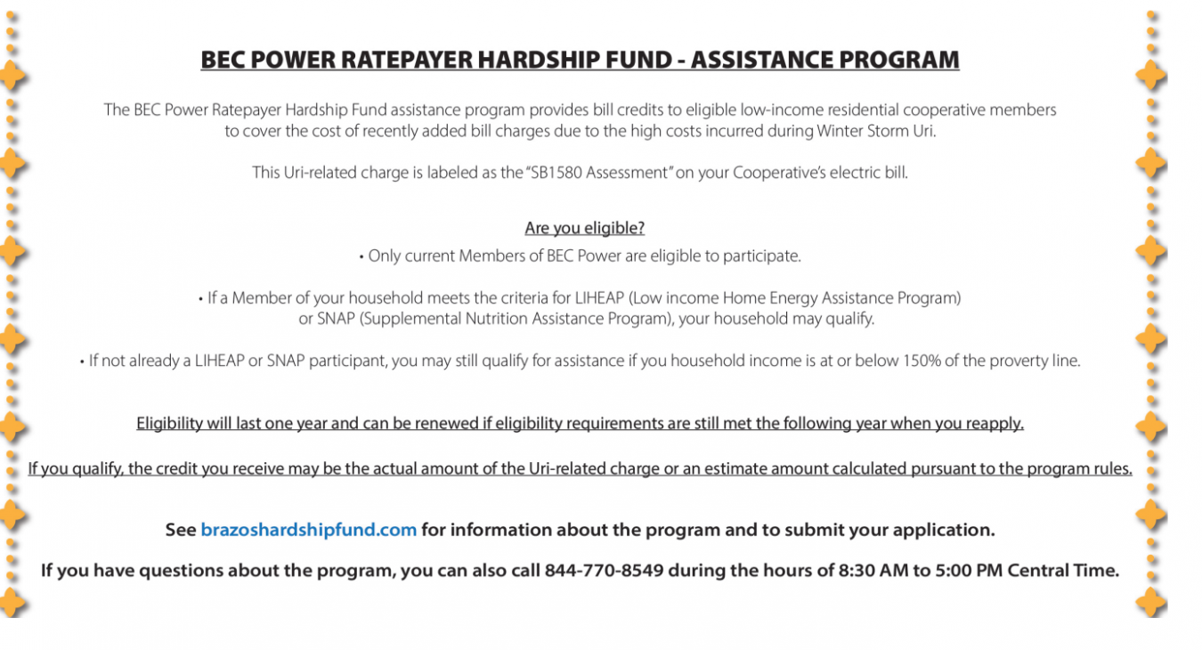 BEC POWER ASSISTANCE PROGRAM | Bartlett Electric Cooperative